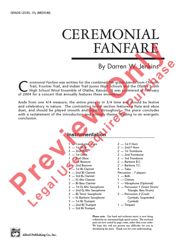 Ceremonial Fanfare: Preview Only | PDF | Musical Instruments ...