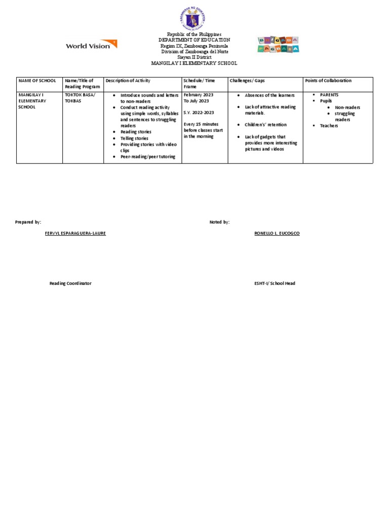 Reading Action Plan Pdf Linguistics Cognitive Science