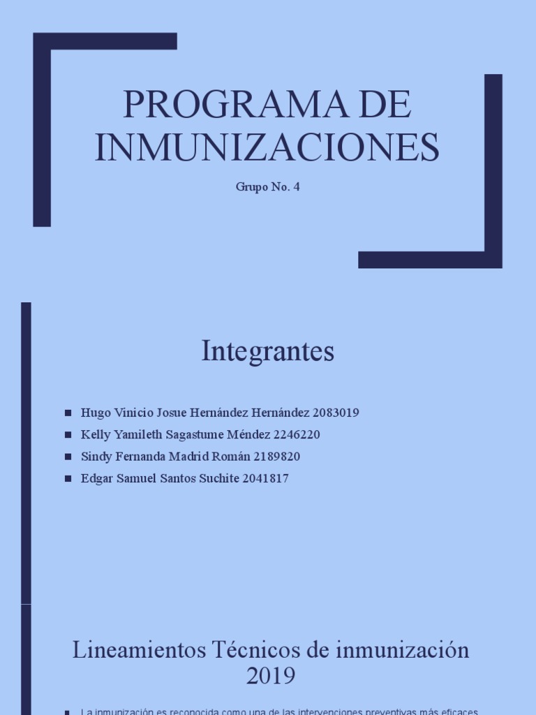 Lineamientos del Programa de Inmunización | PDF | Vacunas | Ciencias de ...