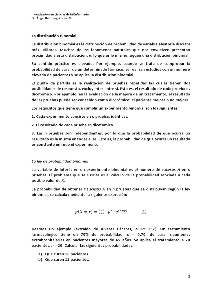 Distribuciones Binomial y Multinomial | Descargar gratis PDF ...