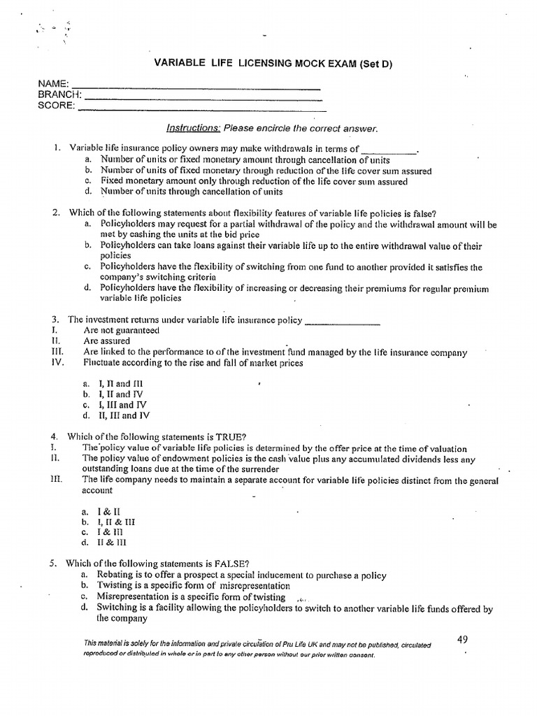Ic Mock Exams | PDF