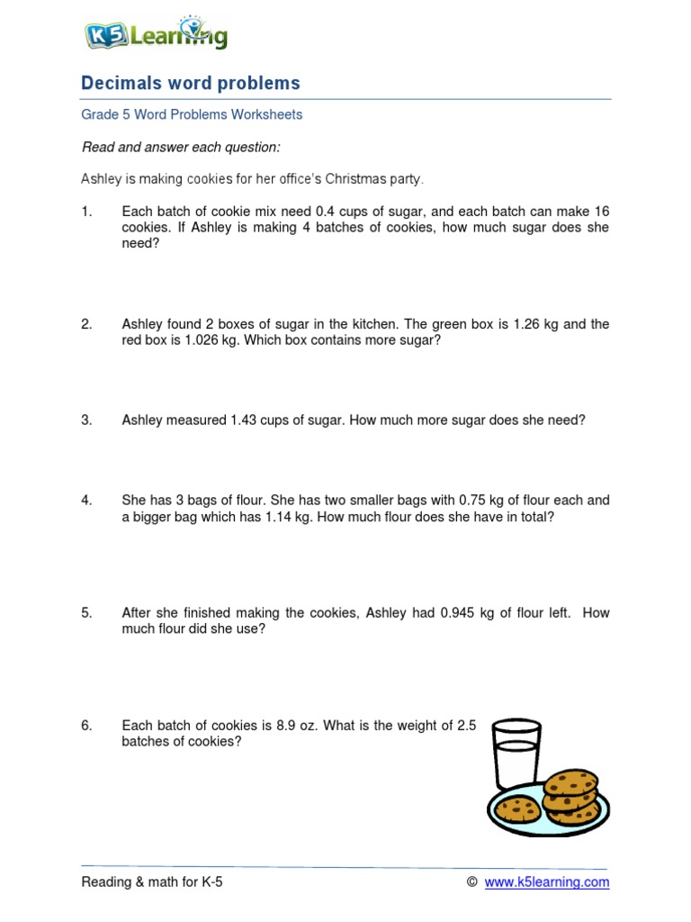 WS - Decimal word problems | PDF
