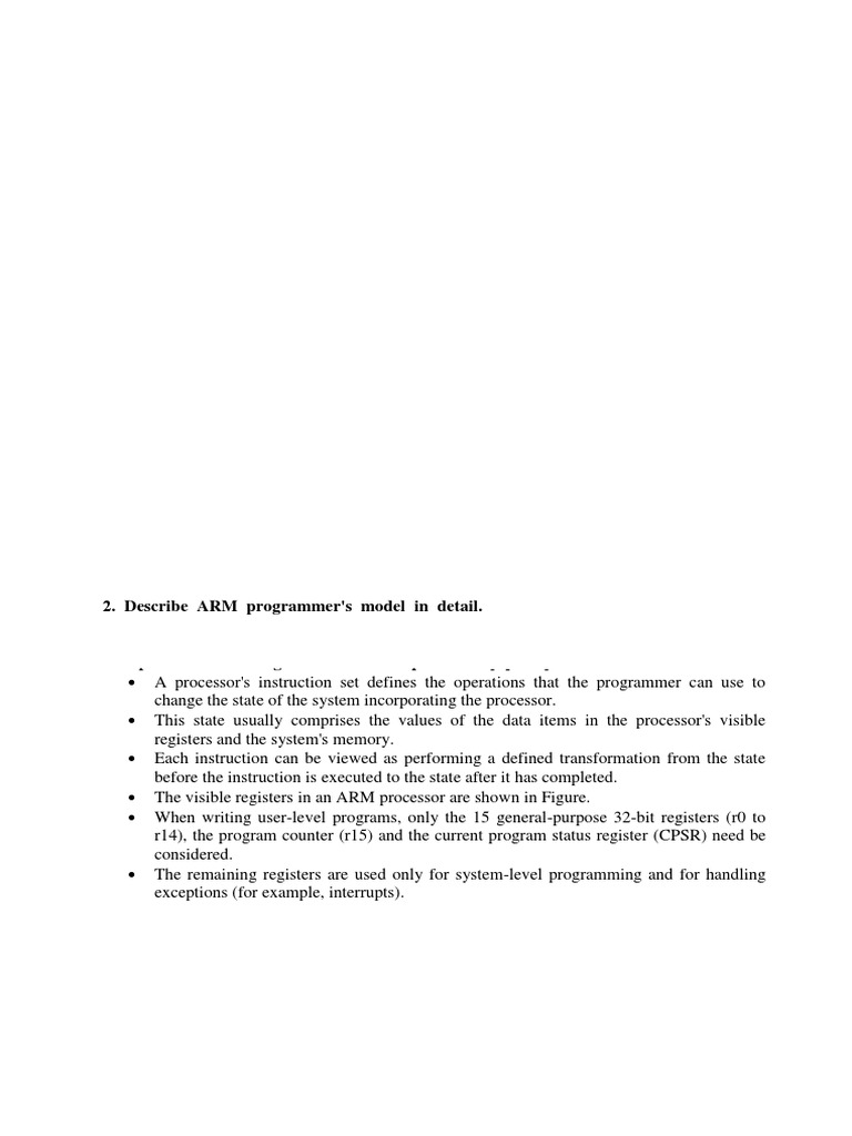 Arm Program Model | PDF | Central Processing Unit | Input/Output