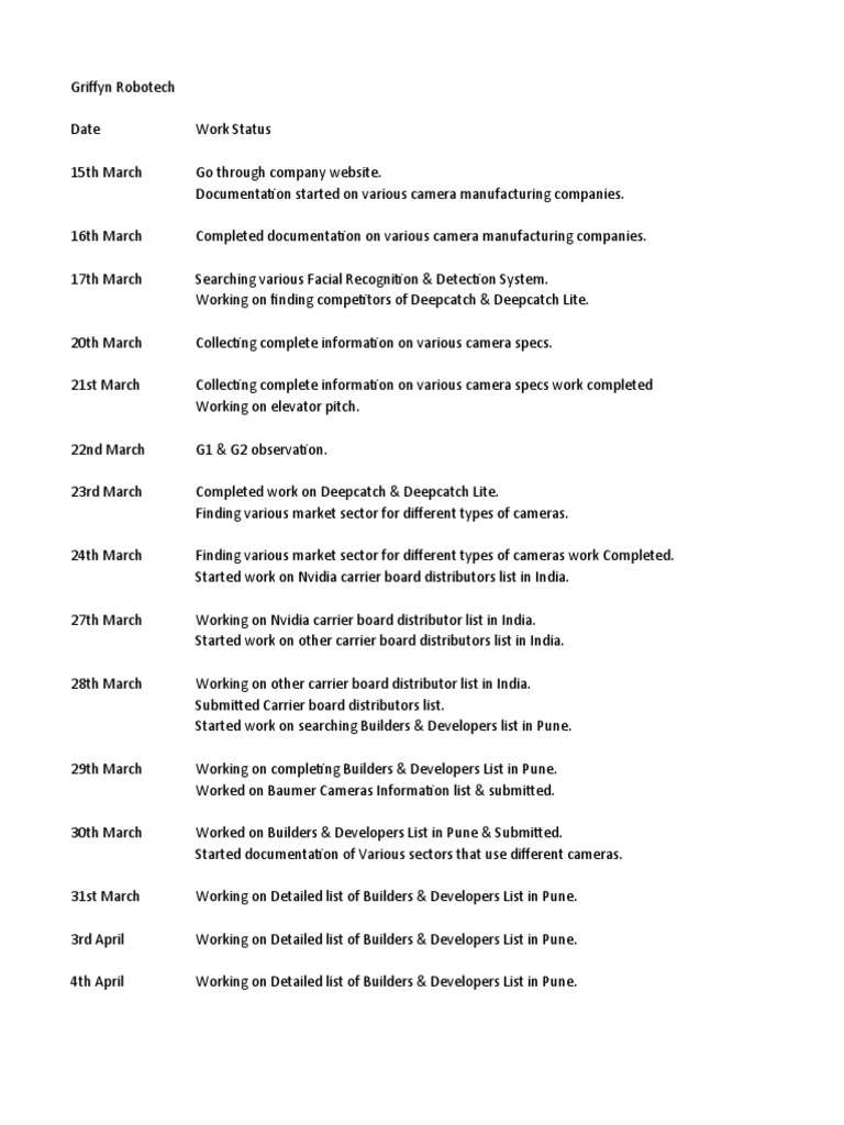 Daily Work Sheet | PDF