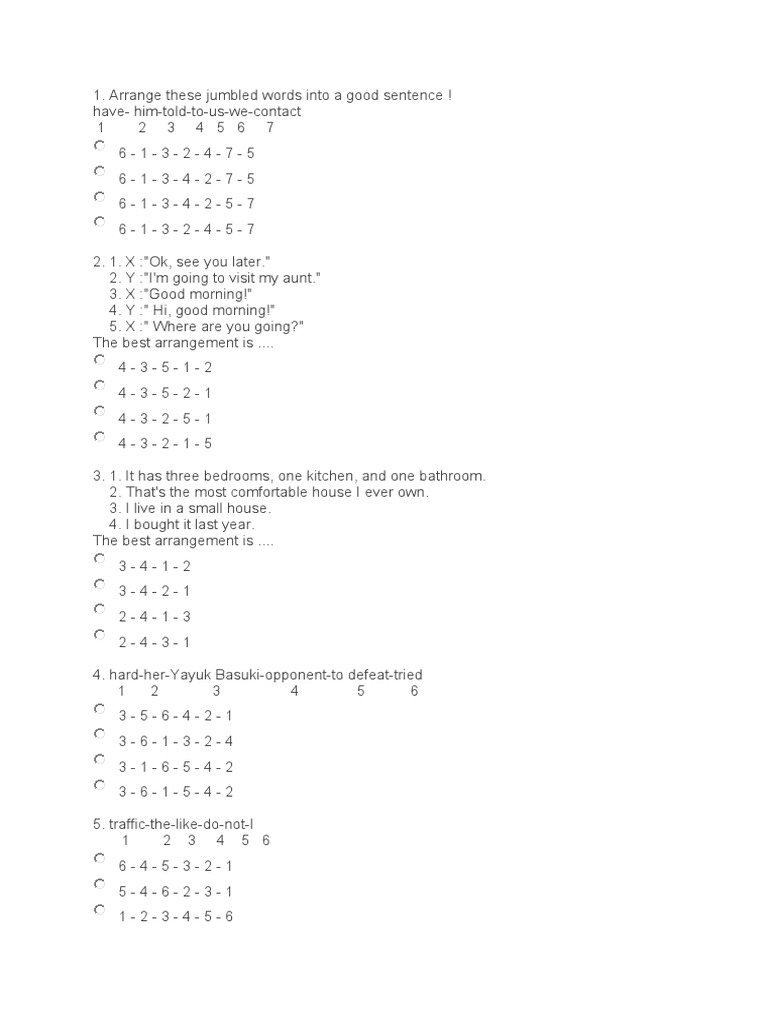 Contoh Jumbled Words | PDF | Radio | Service Industries