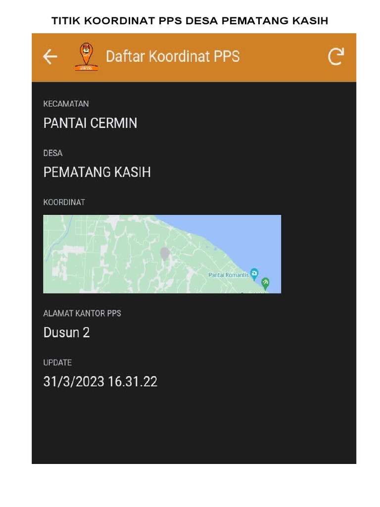 Alamat Koordinat PPS Dan TPS | PDF