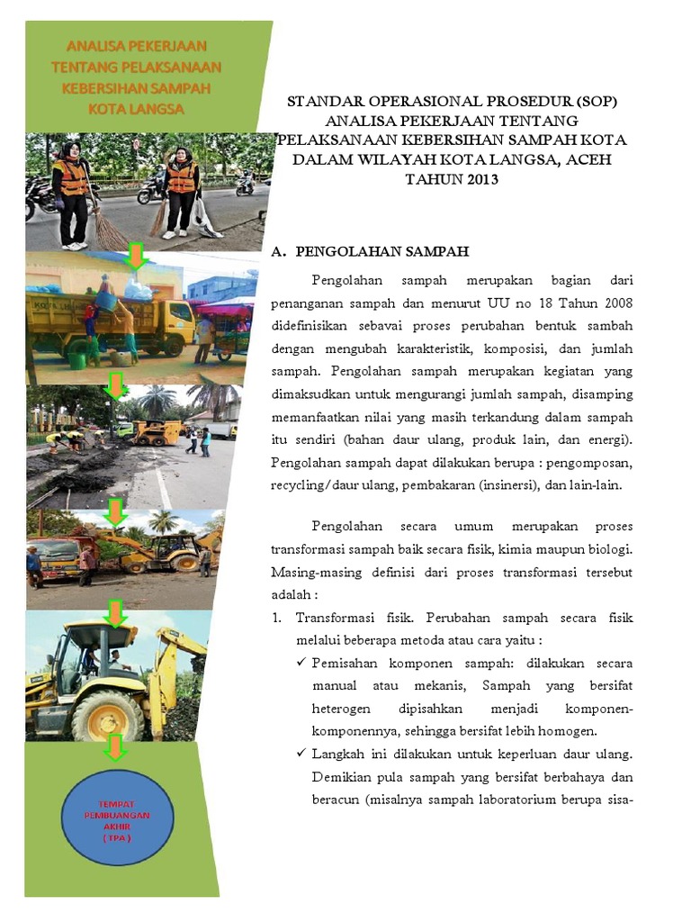 SOP Kebersihan Sampah Kota | PDF