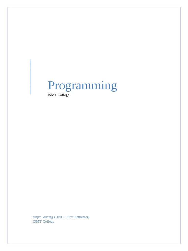 Programming Fundamentals Guide | PDF | Programming | Computer Program