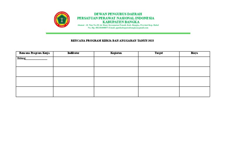 Format Program Kerja 2023 | PDF