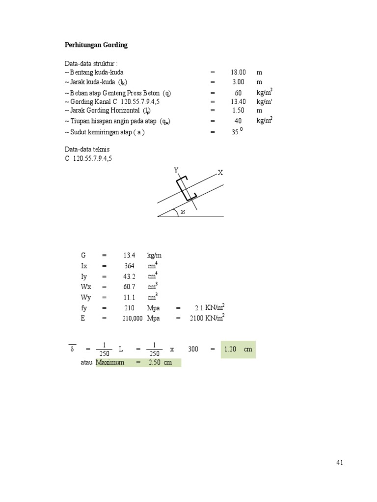 Contoh Analisa Tegangan Dan Lendutan | PDF
