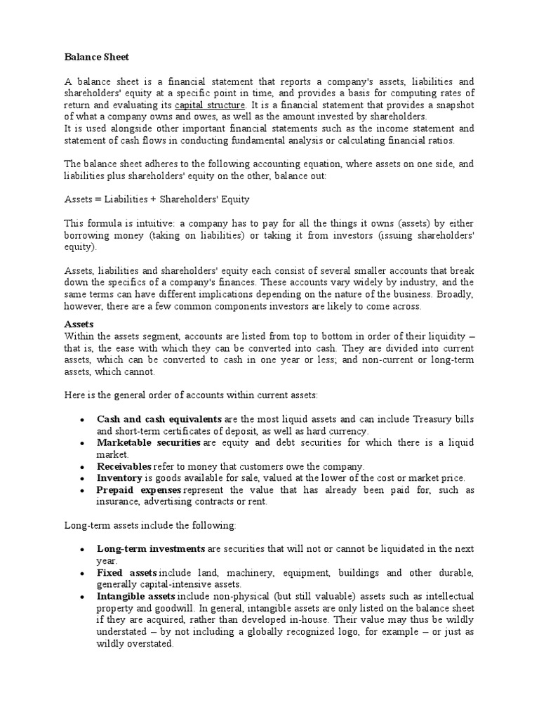 Balance Sheet - en - Text For Translation | PDF | Balance Sheet ...