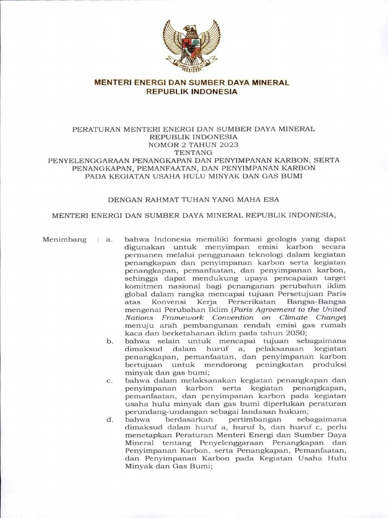 Permen ESDM No 2 Tahun 2023 | PDF