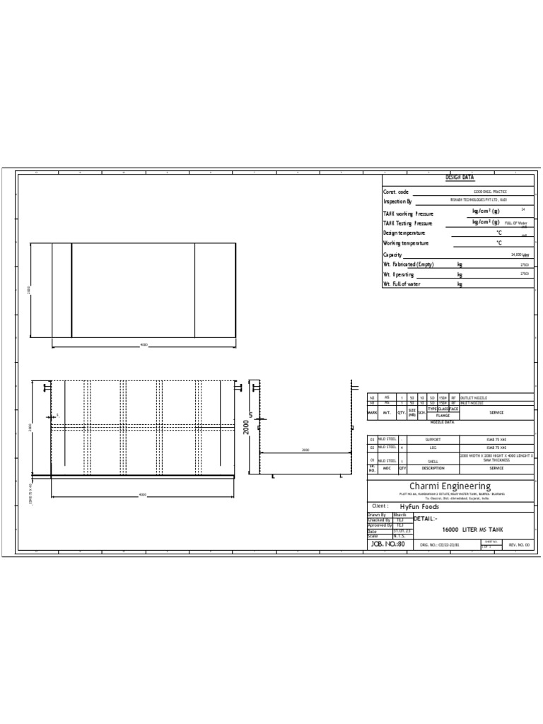 Mild Steel Water Tank Design Details | PDF | Mechanical Engineering ...