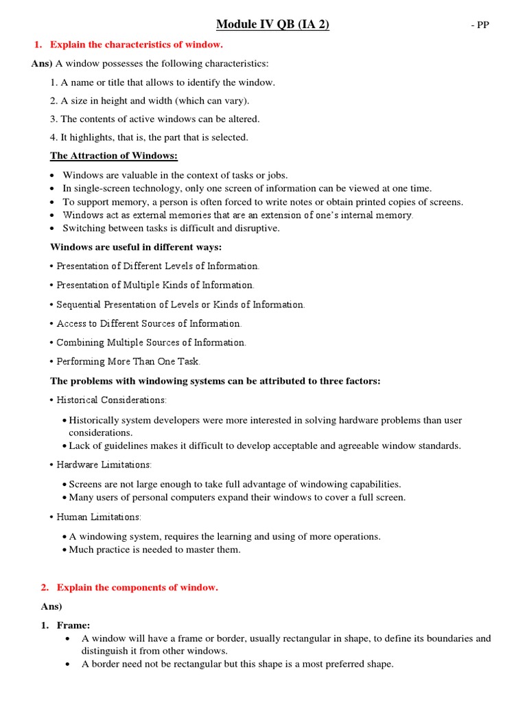 8th Sem Notes | PDF | Window (Computing) | Computing