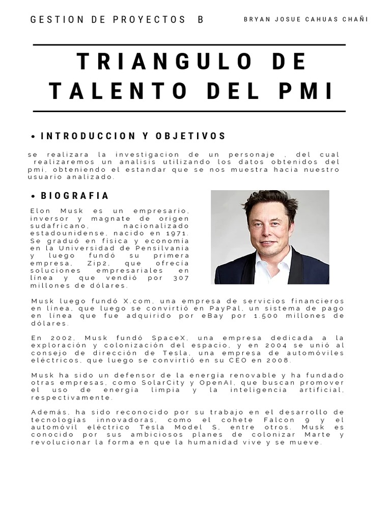 Triangulo de Talento Del Pmi: Introduccion Y Objetivos | Descargar ...