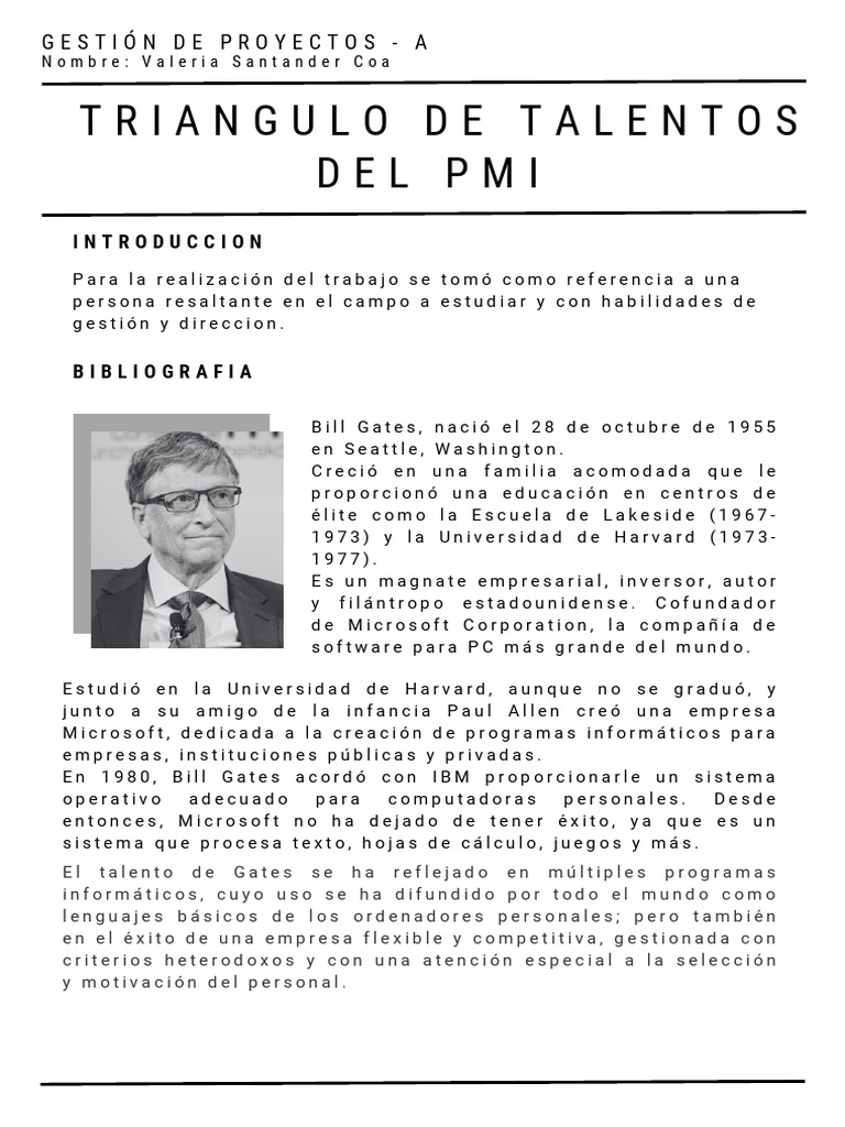 Triangulo de Talentos Del Pmi: Gestión de Proyectos - A | PDF ...