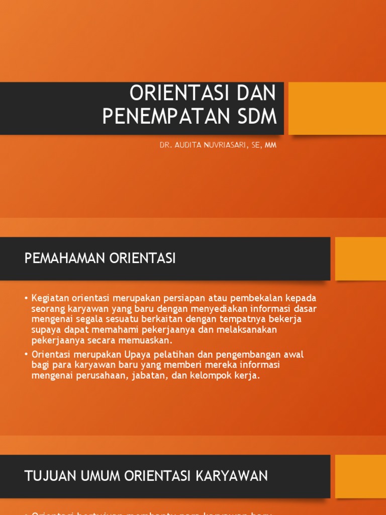 Orientasi Dan Penempatan SDM | PDF