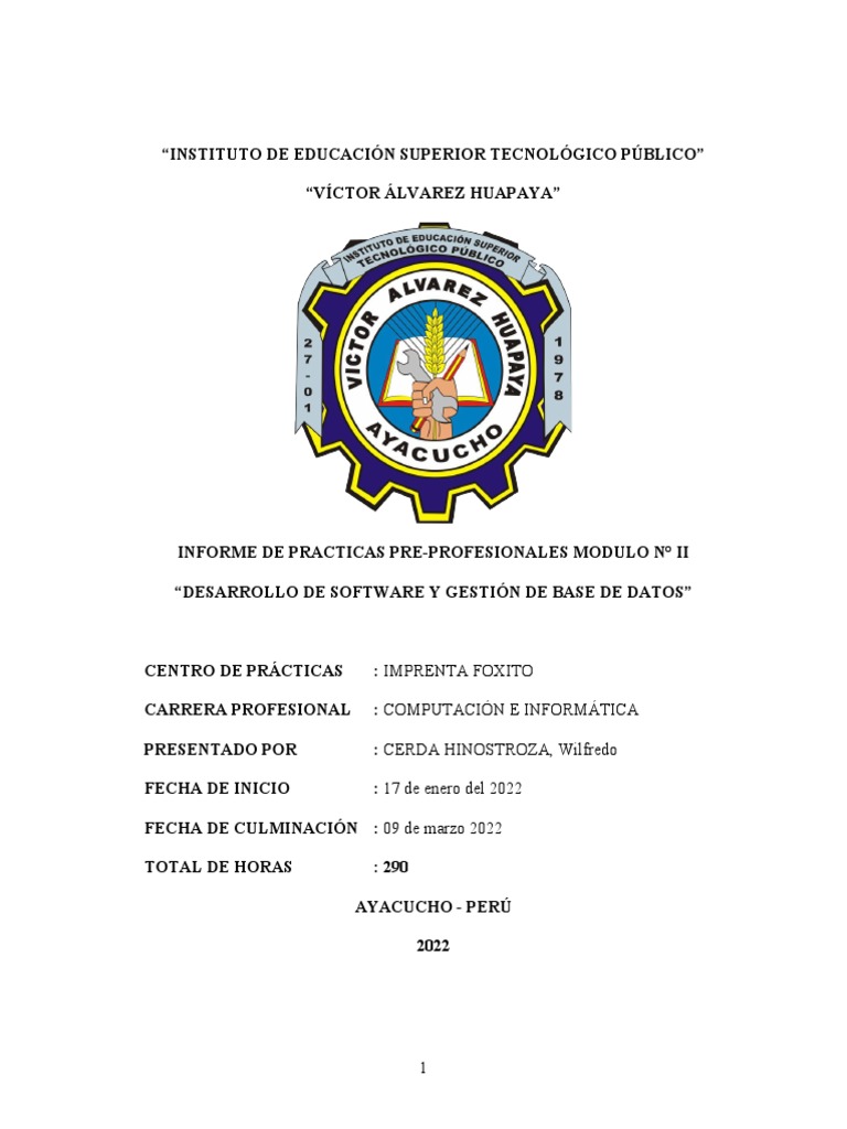 Informe-Modulo-Wilfredo Terminadooooooooooo | PDF | Programación de computadoras | Software