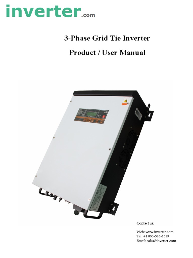 3 Phase Grid Tie Inverter User Manual | PDF