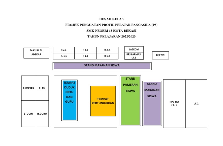 Denah Stand Bazar P5 SMK Negeri 15 | PDF