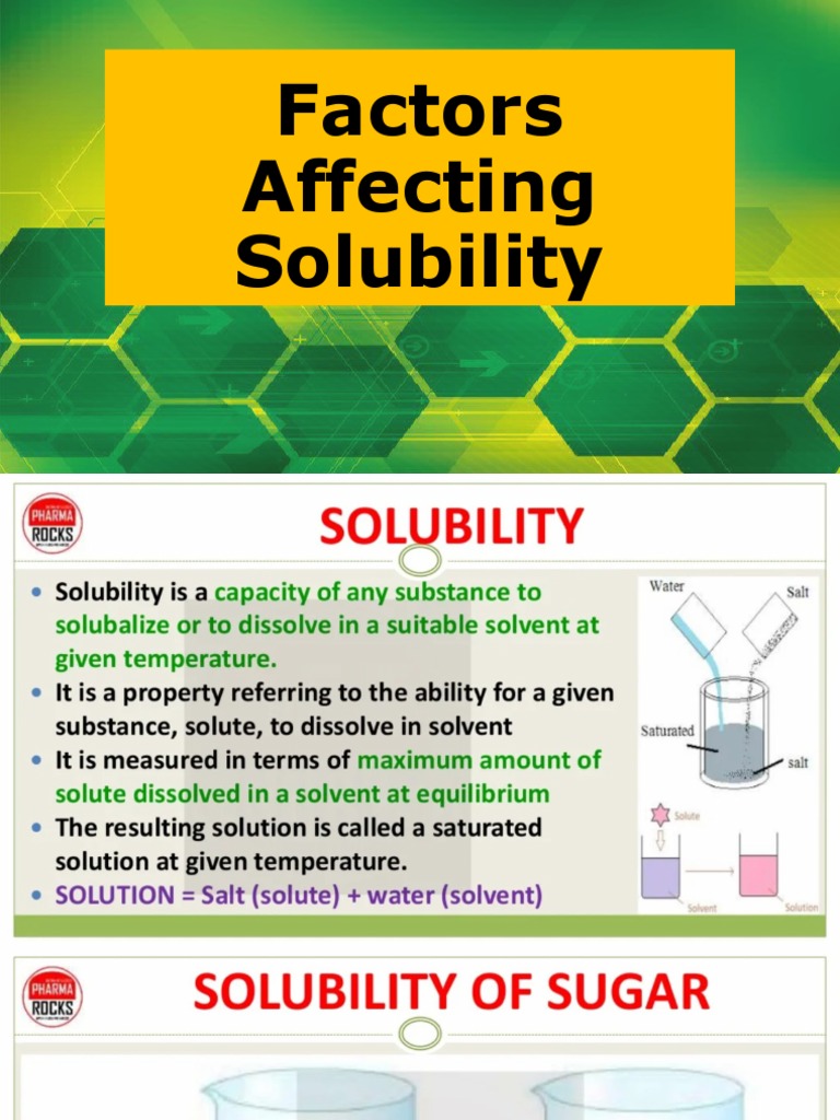 Factors Affecting Solubility | PDF