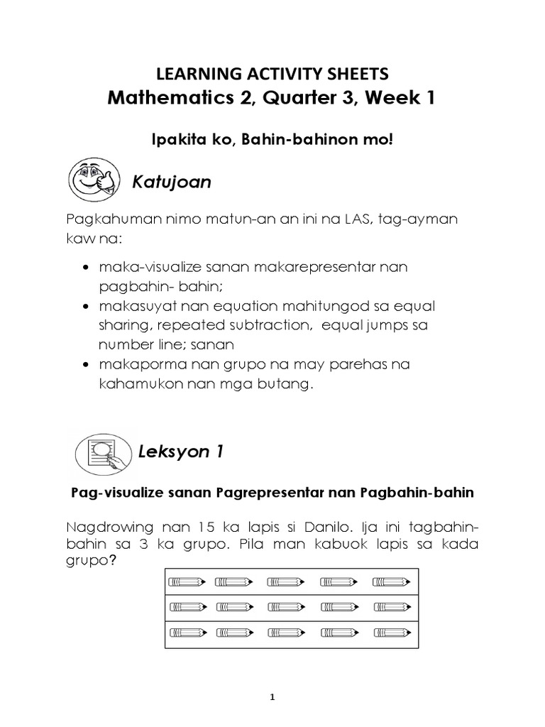 LAS Math2 Q3 Wk1 | PDF