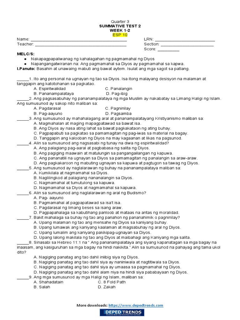 ST ESP 10 wk1-2 | PDF