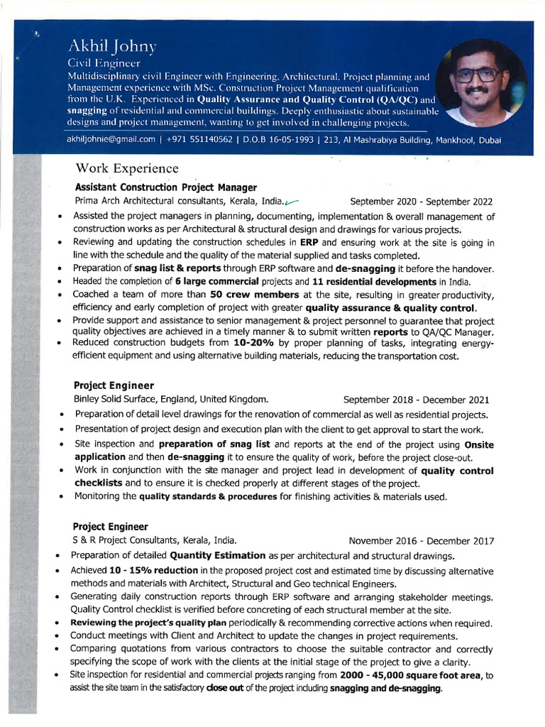 Akhil Johny-CV | PDF