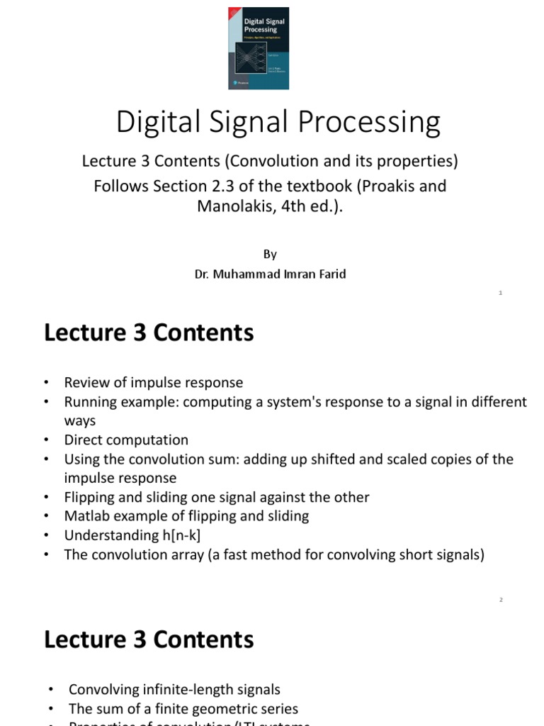 Lecture 3 Convolution and Its Properties | PDF | Convolution | Recurrence Relation