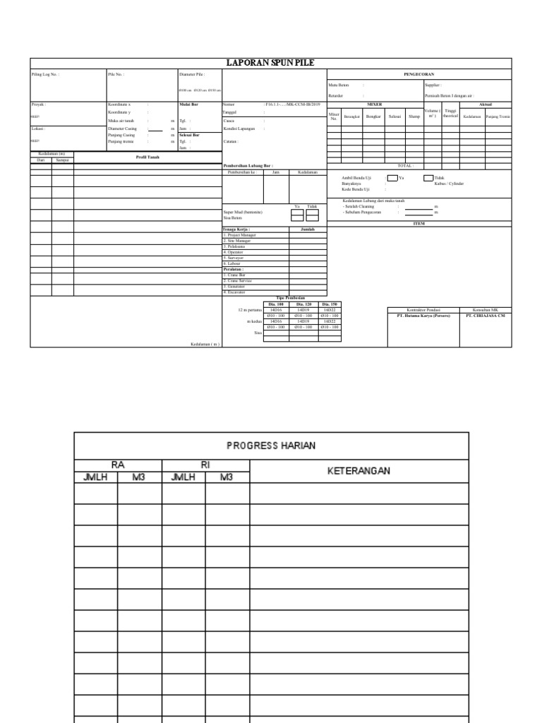 Ceklist Pekerjaan & Monitoring (STR) - Precast Upper STR + Erection | PDF