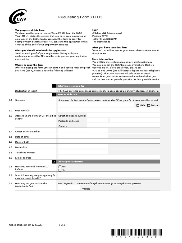 Request for PD U1 Employment Form | PDF | Employment | Unemployment ...