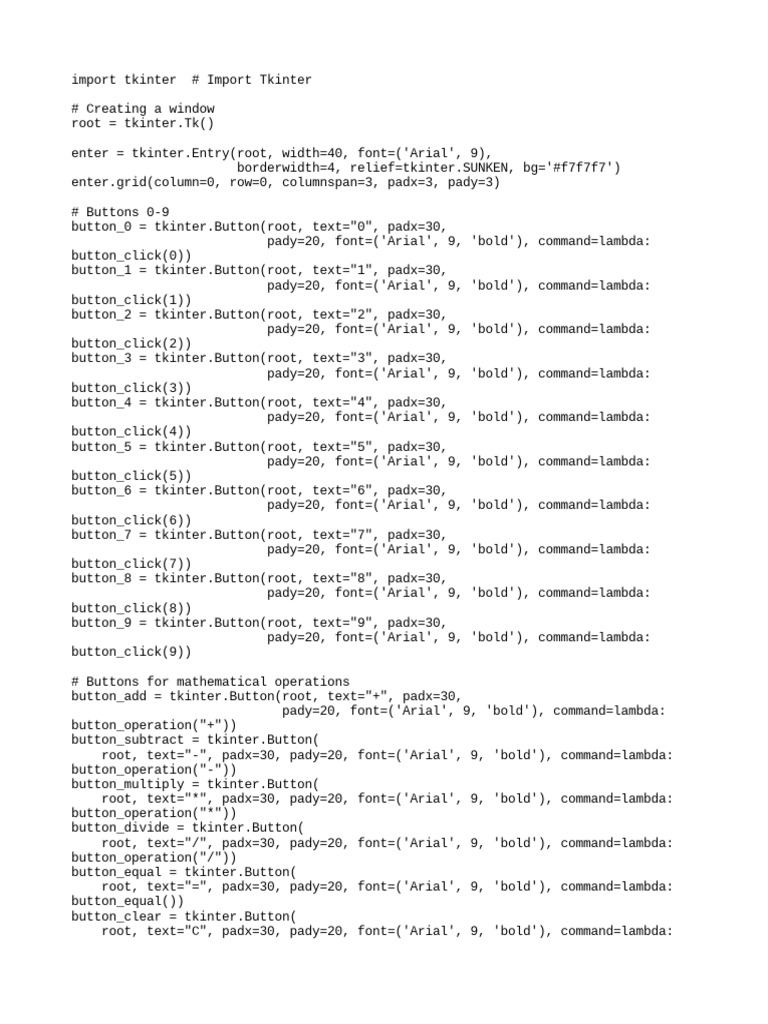 Tkinter Calculator | PDF | Graphic Design | Printing