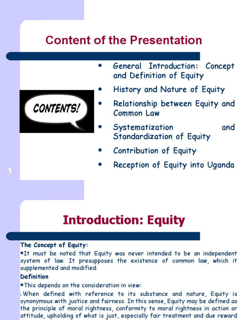 Understanding Equity and Common Law | PDF | Equity (Law) | Common Law