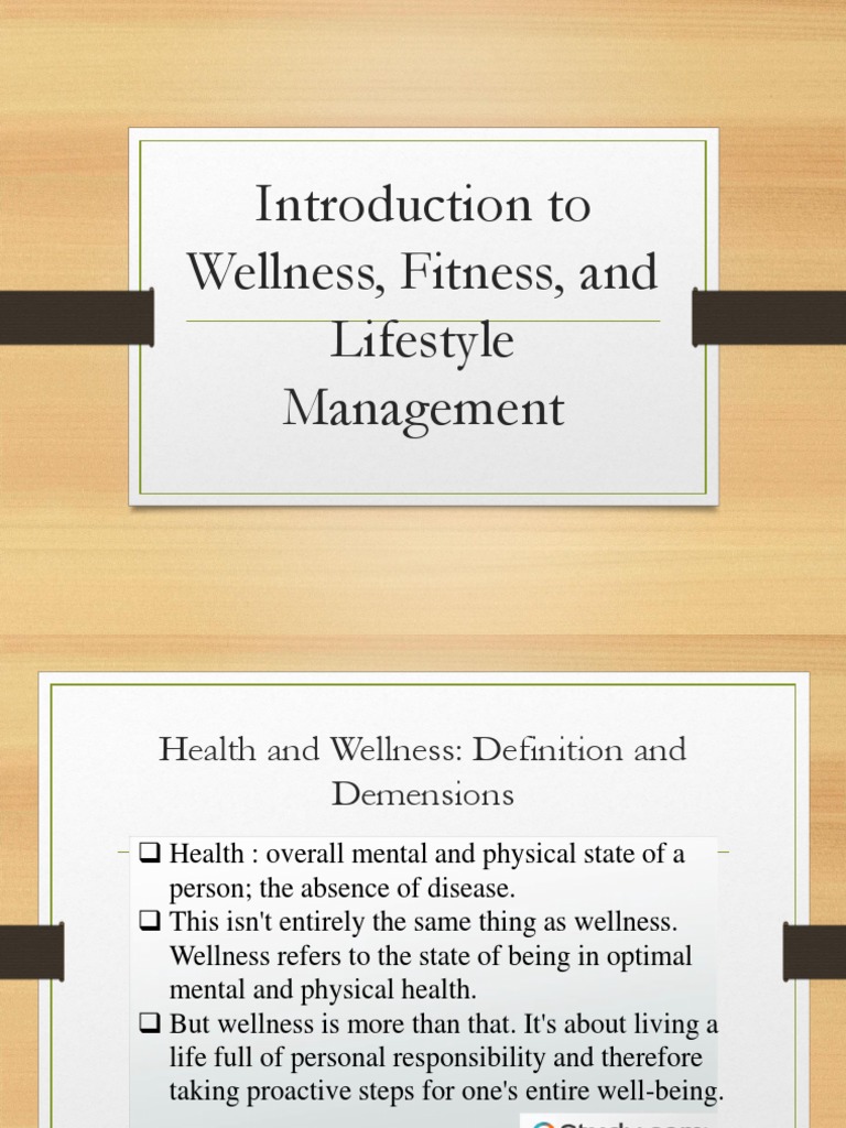 Introduction To Wellness, Fitness, and Lifestyle Management | PDF ...