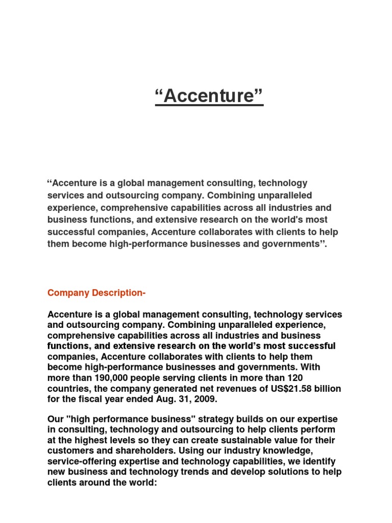 4 Company Accenture | PDF | Strategic Management | Mergers And Acquisitions