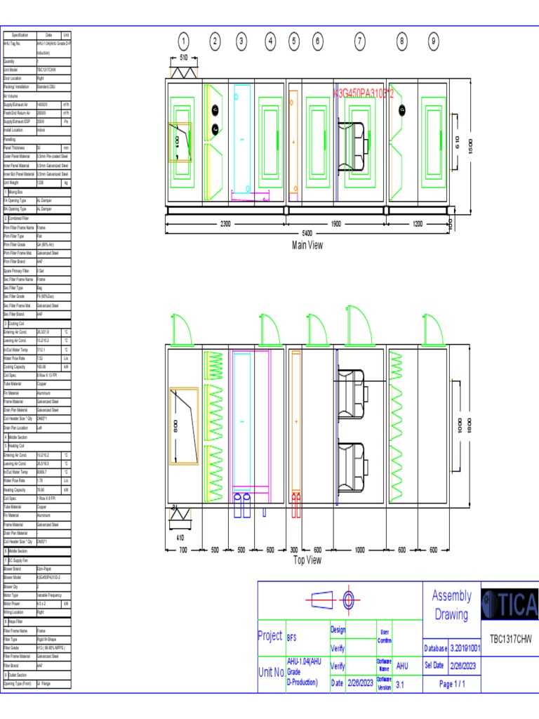 Outline - AHU-1.04 (AHU Grade D-Production) | PDF | Pipe (Fluid ...