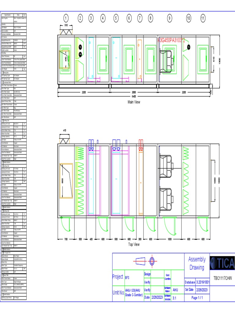 AHU-1.03 Specification Sheet | PDF