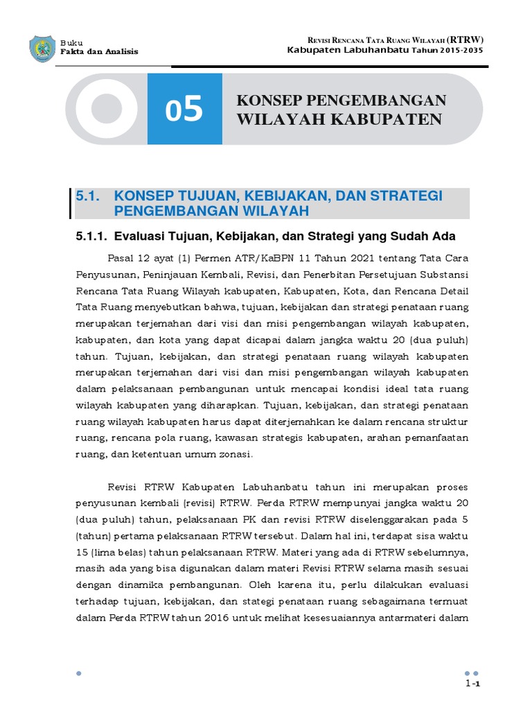 Konsep RTRW Kab. Labuhanbatu (15 11 22) | PDF