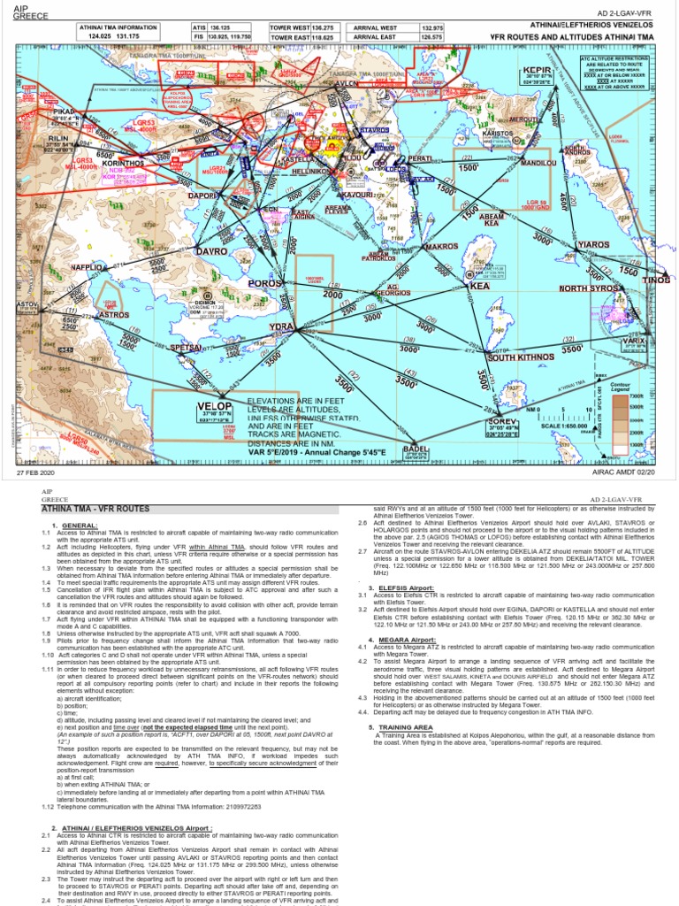 Lgav VFR Routes Lgpa | PDF | Visual Flight Rules | Instrument Flight Rules