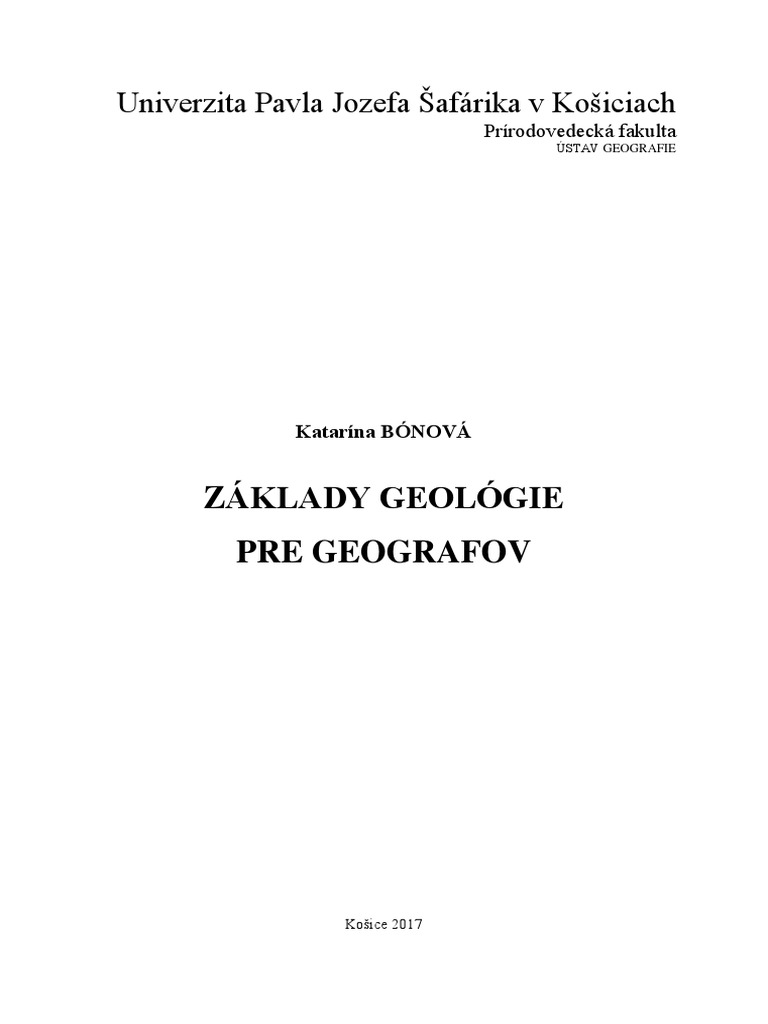 Bonova - Zaklady Geologie Pre Geografov | PDF