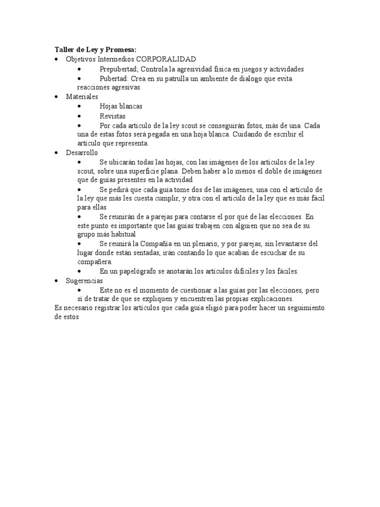 Taller de Ley y Promesa | PDF