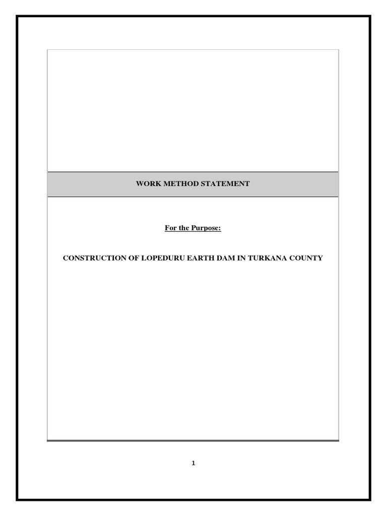 Method Statement Lopeduru Dam | PDF | Concrete | Dam