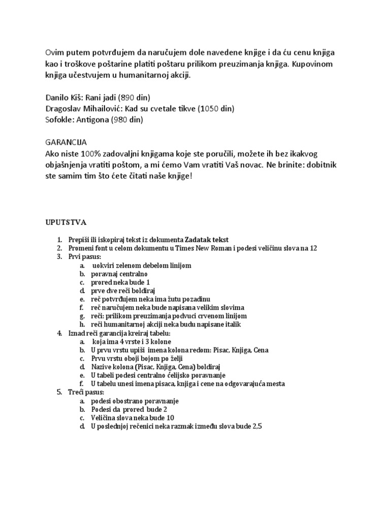 Word I Knjige | PDF