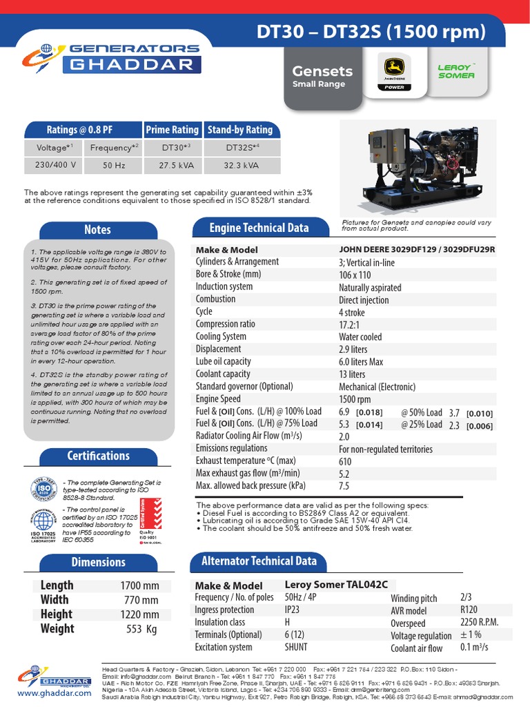 DT30-DT32S (50 HZ) | PDF | Physical Sciences | Electric Power