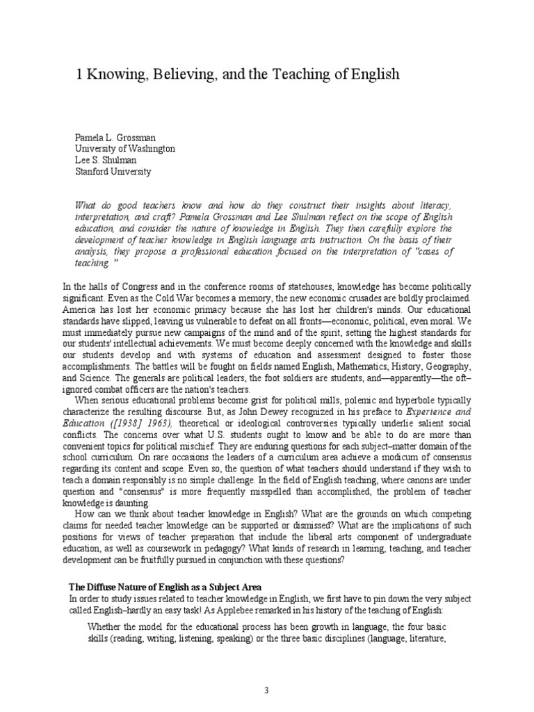 Chap 01 | PDF | Teachers | Pedagogy