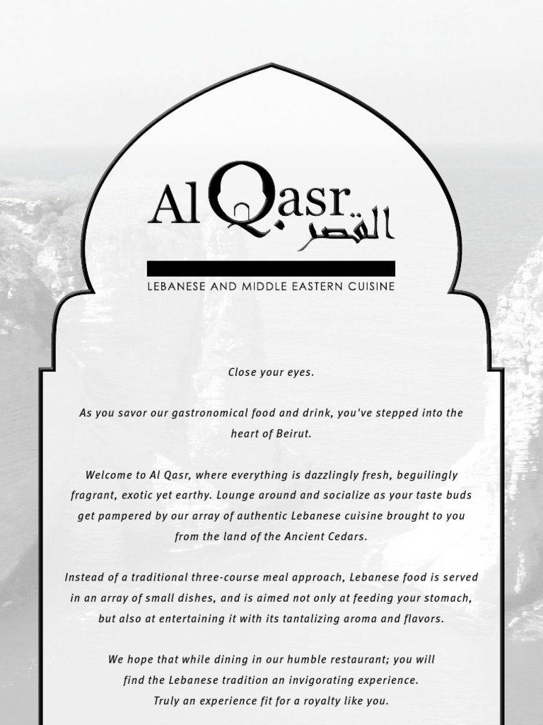 Al Qasr Menu | PDF | Kebab | Salad