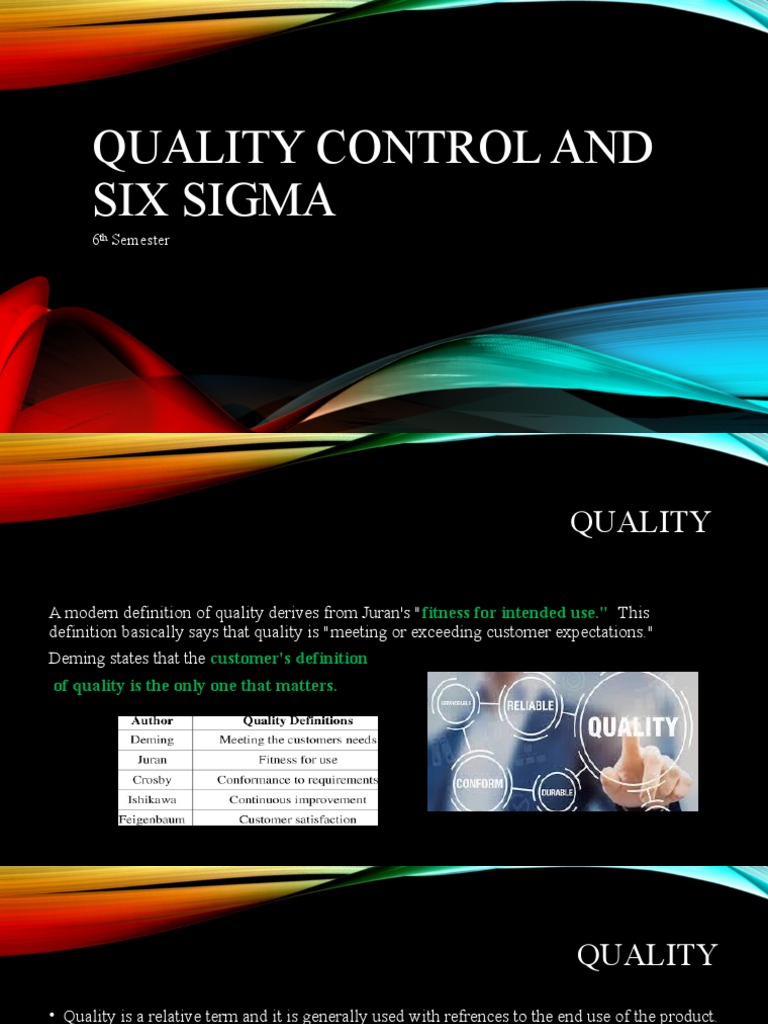 Understanding Quality Control & Six Sigma | PDF | Quality (Business ...