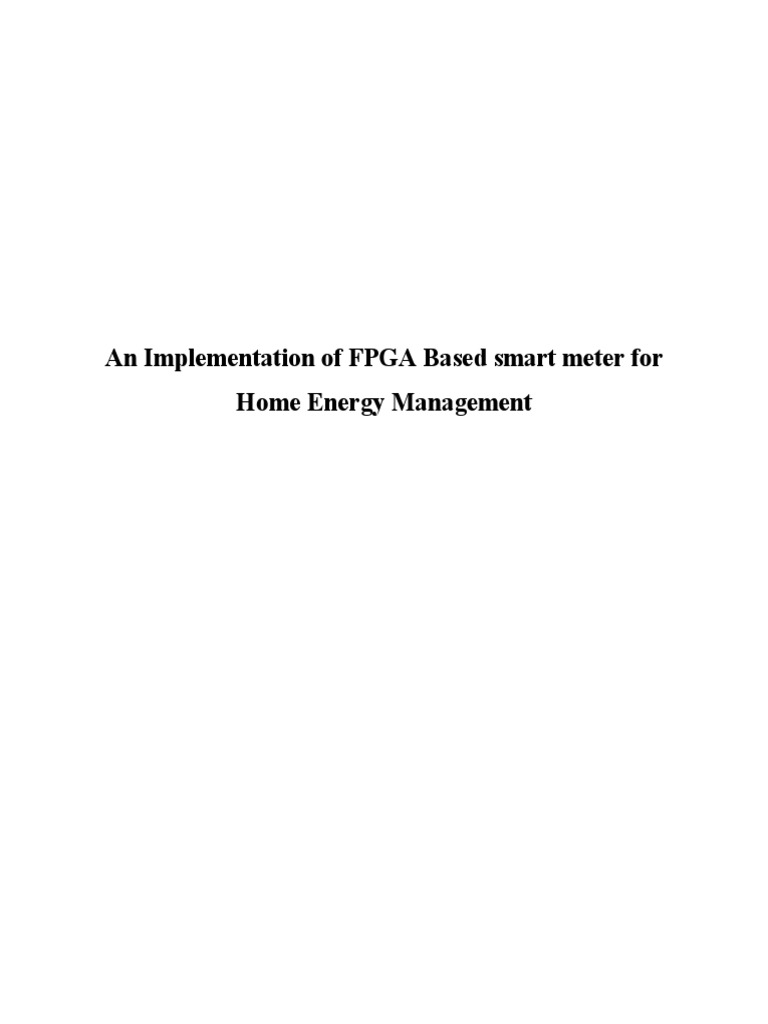 An Implementation of FPGA Based Smart Meter For Home Energy Management ...
