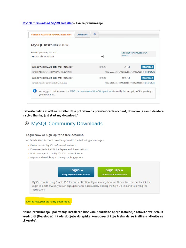 01 - Instalacija MySQL | PDF