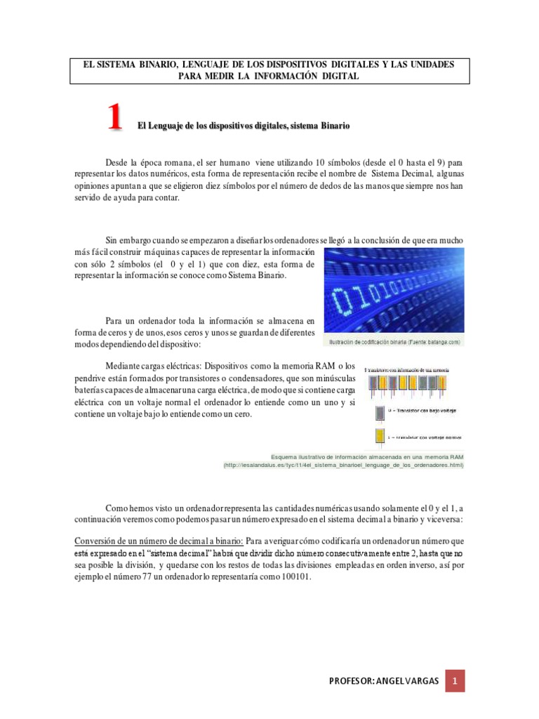 La Informacion Digital - y Unidades de Medidas | PDF | Byte | Poco